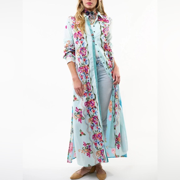 Aratta | Dresses | Sky Blue Gianna Maxi Duster In Cotton Luxury ...
